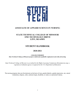 Fillable Online STUDENT HANDBOOK - State Technical College of Missouri ...