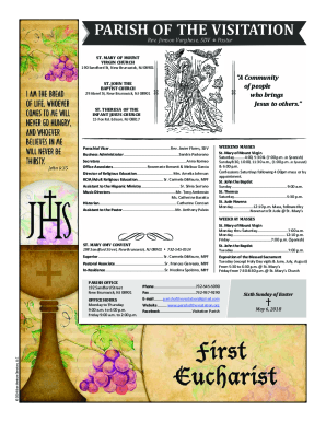 Fillable Online sponsors bonventure PARISH OF THE VISITATION Rev ...