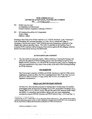 Fillable Online nyse american llc - letter of acceptance, waiver and ...