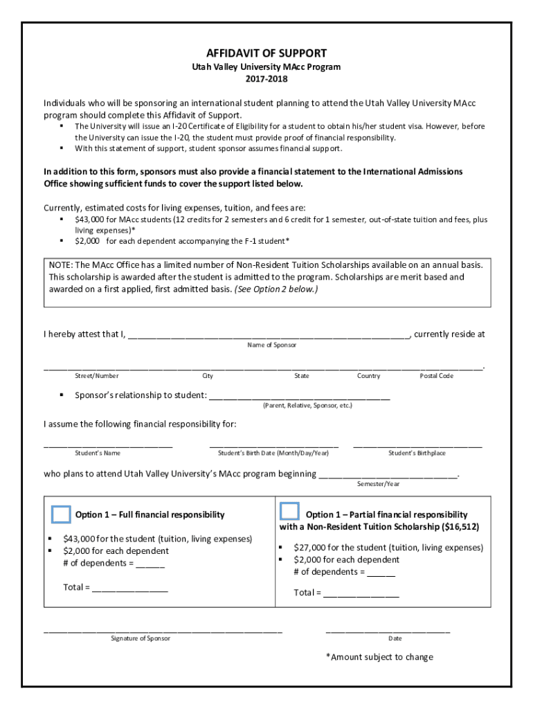 Fillable Online AdmissionsMaster of Accountancy - Utah Valley ...