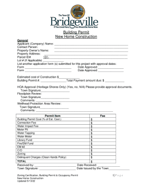 Fillable Online Residential New Construction Permit Application Fax ...