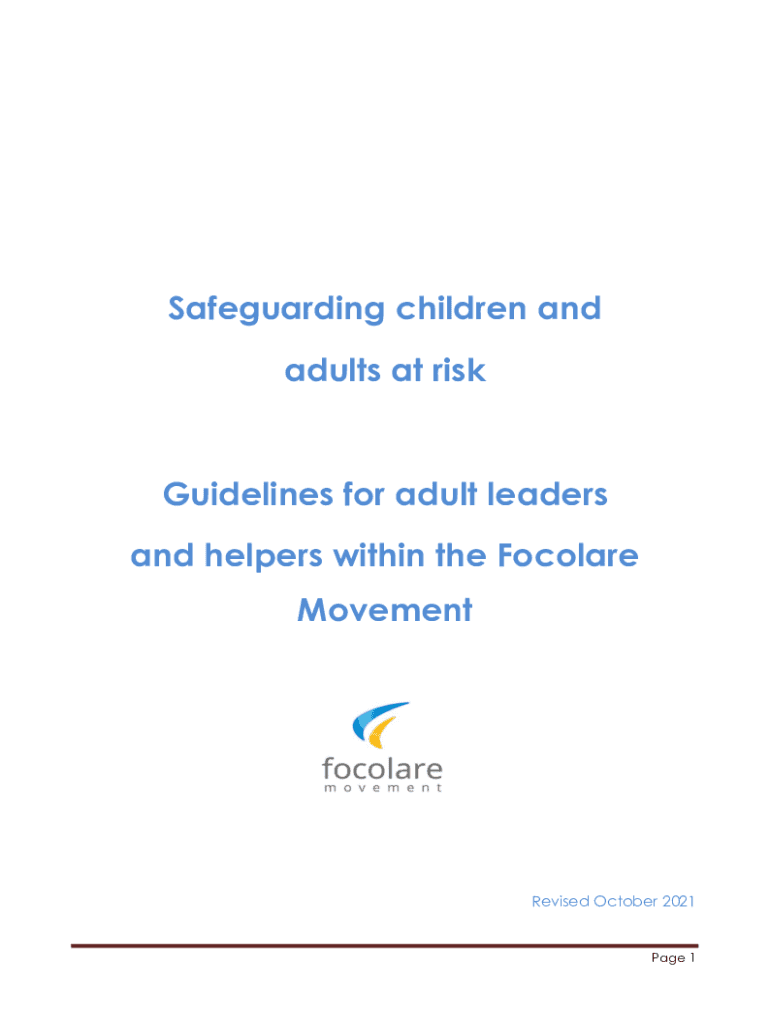 Fillable Online Safeguarding children and adults at risk Guidelines for ...