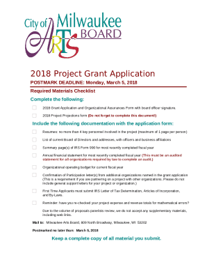 2007 Project Grant Application - city milwaukee Doc Template | pdfFiller
