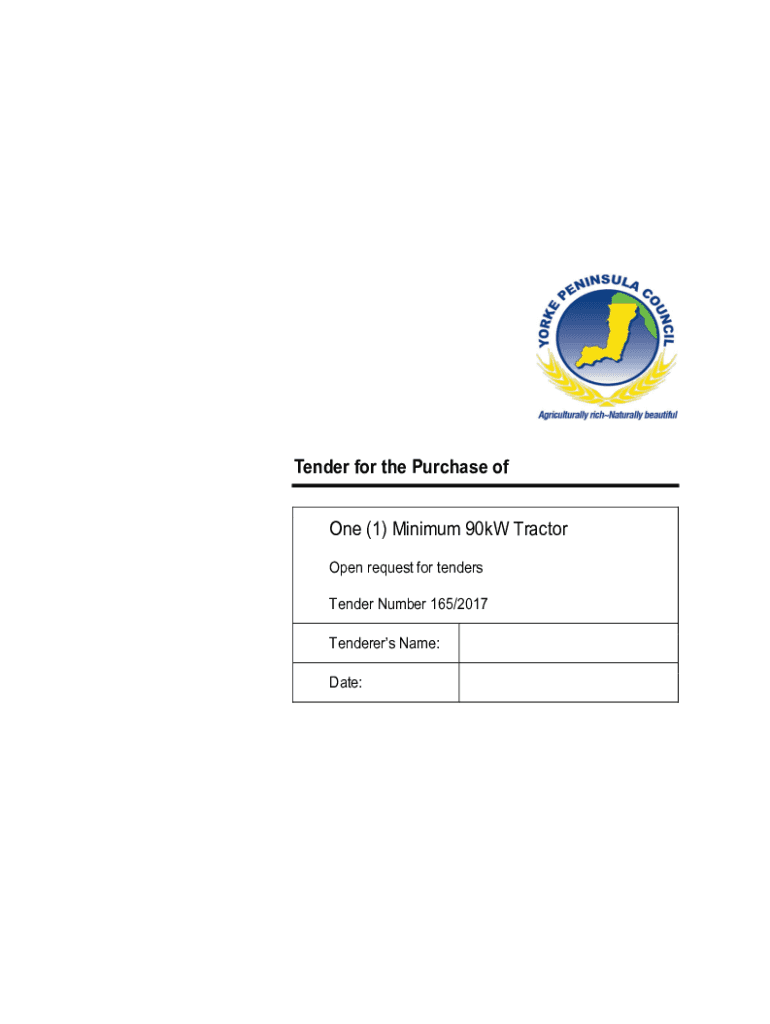 Fillable Online yorke sa gov Template Tender Specifications for Study ...