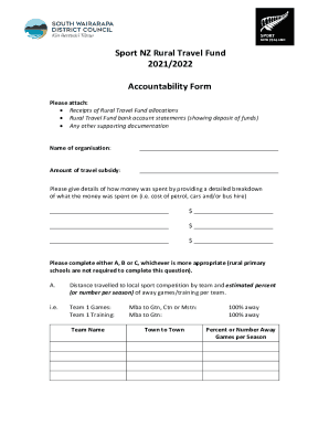 Fillable Online swdc govt Sport NZ Rural Travel Fund Accountability ...