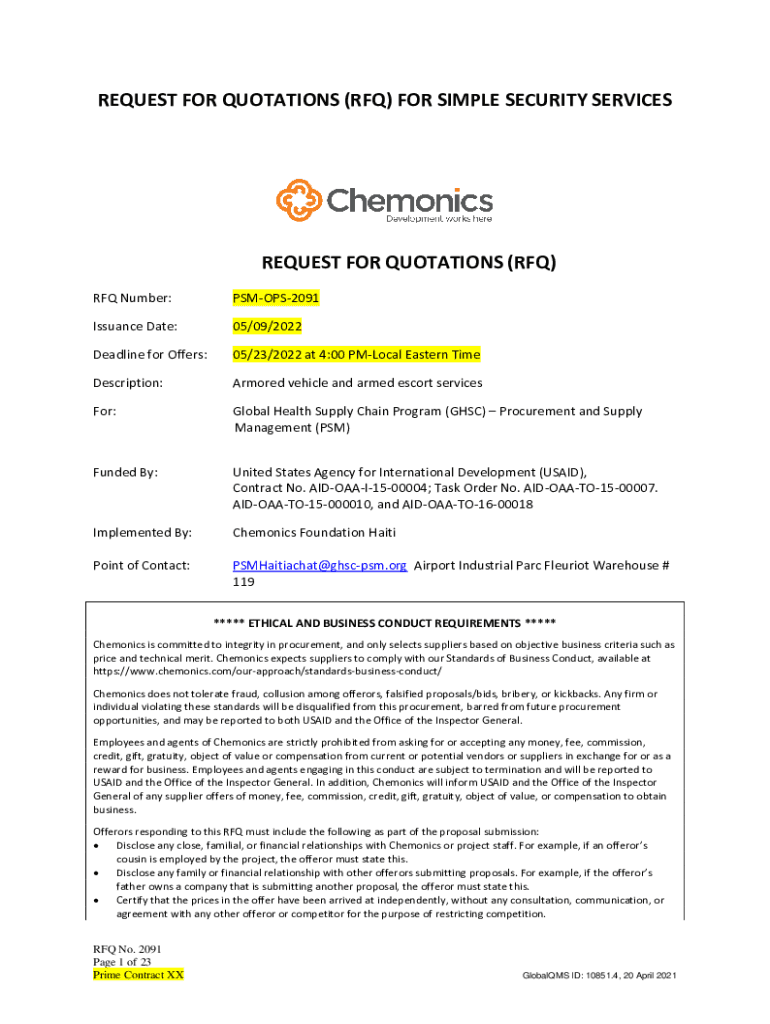 Fillable Online RFQ for Simple Security Services Template - JobPaw Fax Email Print - pdfFiller