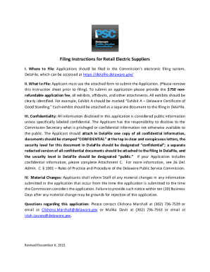 Fillable Online depsc delaware Electric Regulation - Delaware Public Service Commission ... Fax ...