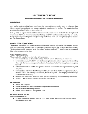 Fillable Online STATEMENT OF WORK - JobPaw Fax Email Print - pdfFiller