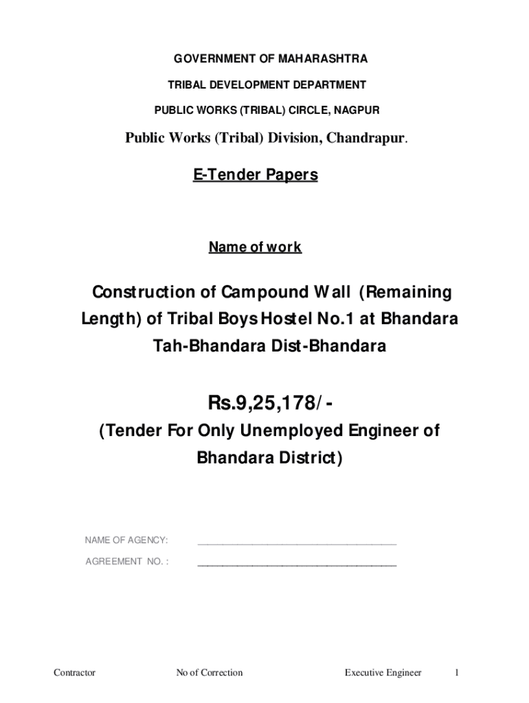 Fillable Online Tribal Development Department Tenders, Tribal ... - Tender247 Fax Email Print ...