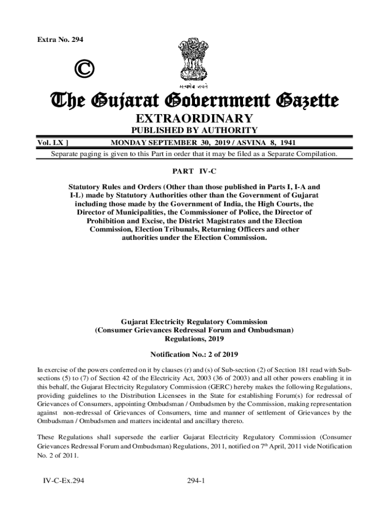 Fillable Online The Gujarat Government Gazette - pgvcl Fax Email Print ...