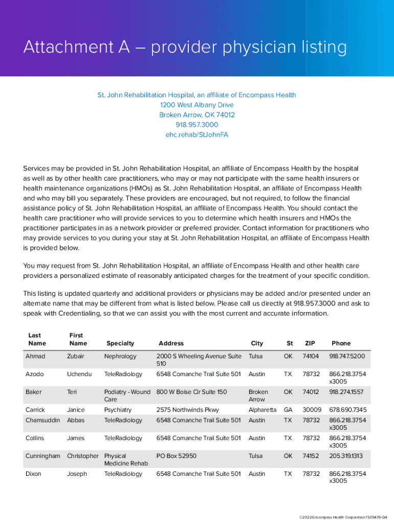 Fillable Online st. john rehabilitation hospital, an affiliate of ...