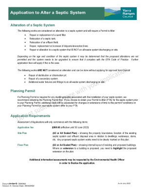Fillable Online ECM3506963v9Application to Alter a Septic Tank ...