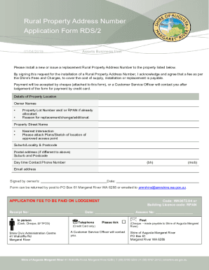 Fillable Online Rural Property Address Number Application Form RDS/2 ...