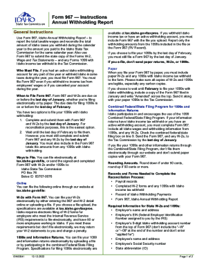 Fillable Online tax idaho Filing Form 967 - Idaho State Tax Commission ...