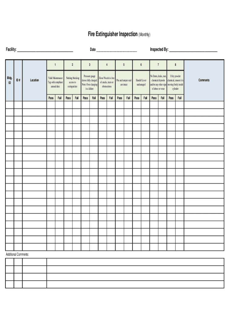 Fillable Online Fire Extinguisher Inspection Checklist - UCSD-Blink Fax Email Print - pdfFiller