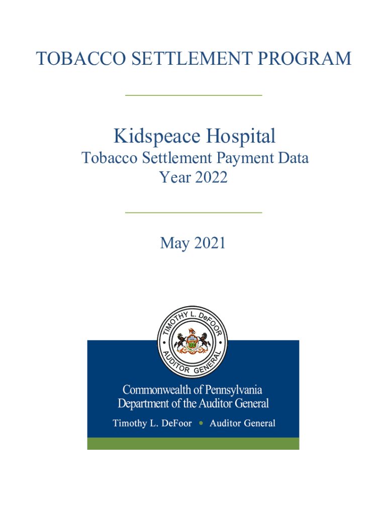 Fillable Online Kidspeace Hospital - PA Auditor General Fax Email Print ...
