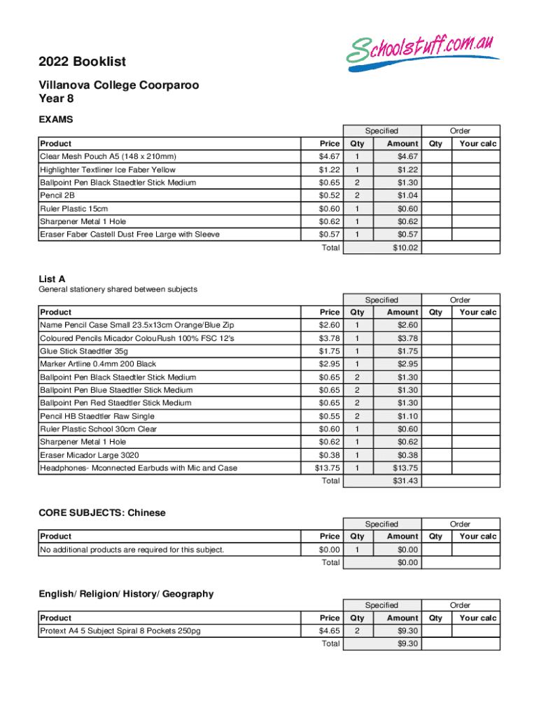 Fillable Online Villanova College Coorparoo Fax Email Print - pdfFiller