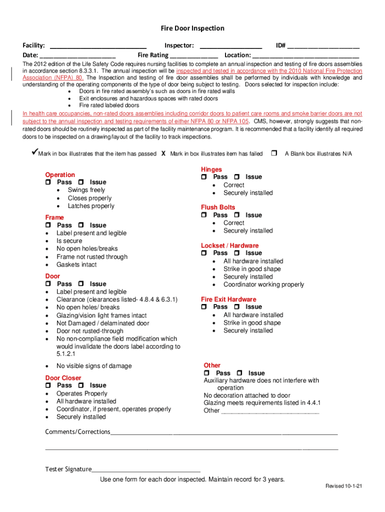 Fillable Online Fire Inspections - The Northwood Fire Department Fax ...