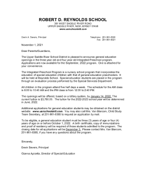 Fillable Online Principal's Message - Upper Saddle River School District Fax Email Print - pdfFiller