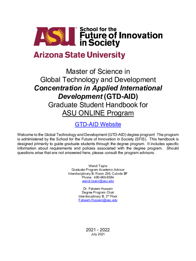 Fillable Online sfis asu GTD Courses - School for the Future of Innovation in Society Fax Email ...