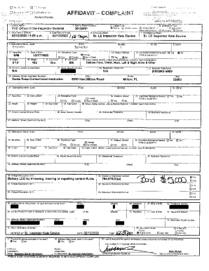 Fillable Online AFFIDAVIT- COMPLAINT Fax Email Print - pdfFiller