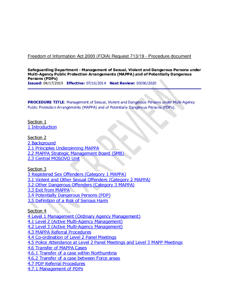 Fillable Online FOI 713-19 - MAPPA PROCEDURE DOC Fax Email Print ...