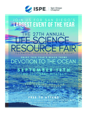 Fillable Online 27th Annual Life Science Resource Fair - San Diego ...