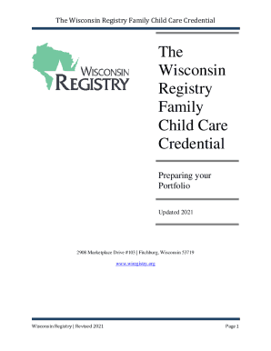 Fillable Online The Wisconsin Registry Family Child Care Credential ...
