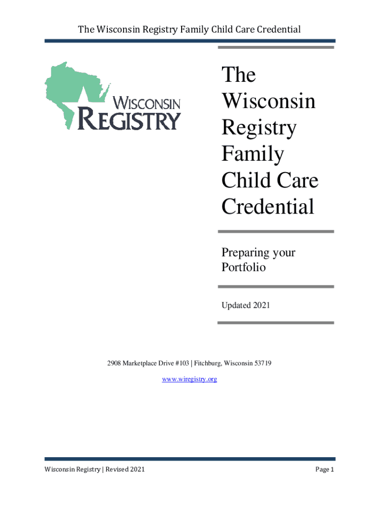 Fillable Online The Wisconsin Registry Family Child Care Credential ...