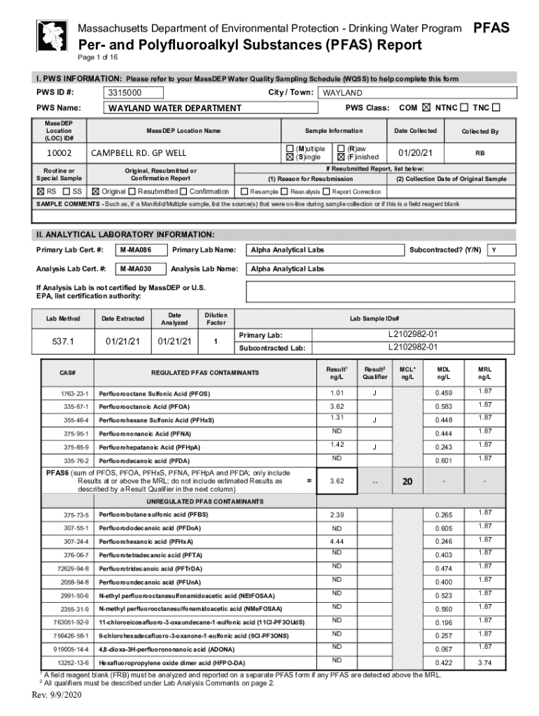Fillable Online The Easton Water Division has levels of PFAS6 above the ... Fax Email Print ...