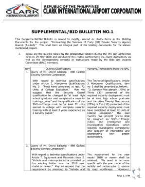 Fillable Online SUPPLEMENTAL/BID BULLETIN NO.1 Fax Email Print - pdfFiller