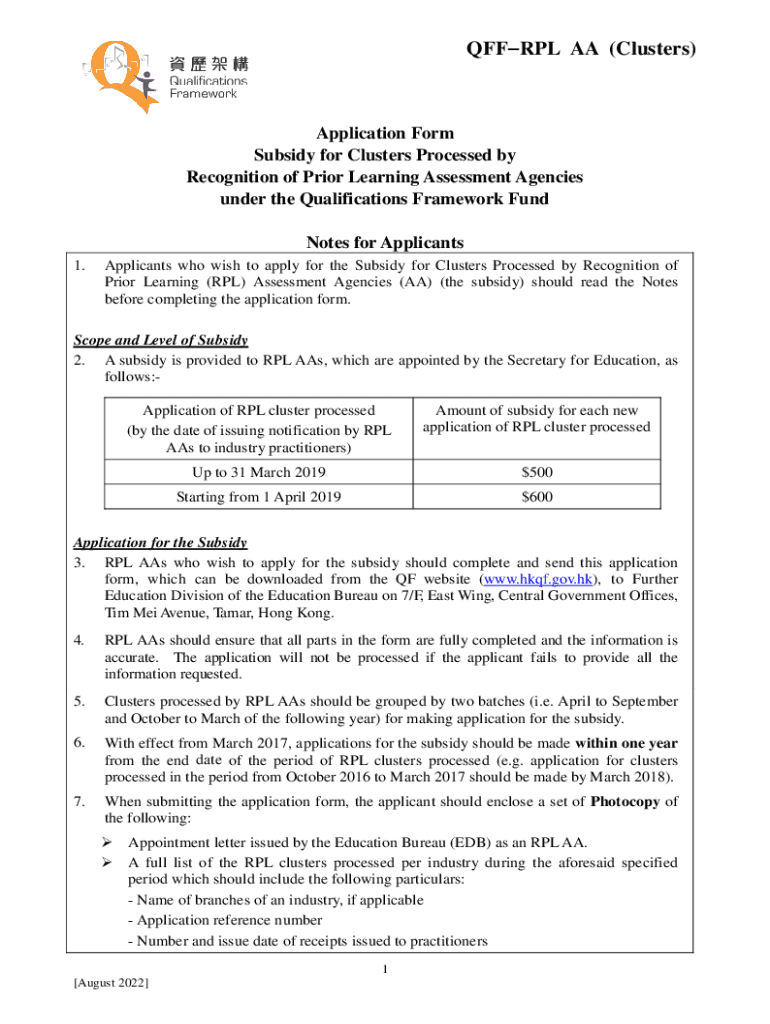 Fillable Online Application Form - Subsidy to Assessment Agencies under ...
