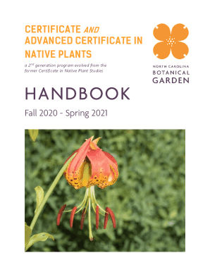 Fillable Online Certificate in Native Plants - North Carolina Botanical ...