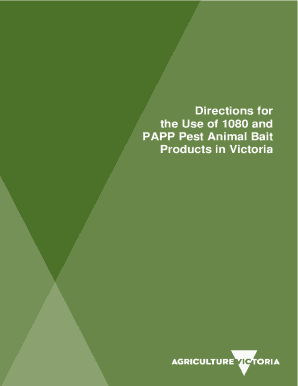 Fillable Online Directions for the Use of 1080 and PAPP Pest Animal ...
