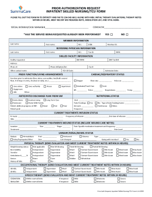 Fillable Online PRIOR AUTHORIZATION REQUEST INPATIENT SKILLED ... Fax ...