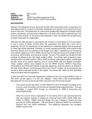 Fillable Online WFRC Fraud Risk Assessment FY22 Fax Email Print - pdfFiller