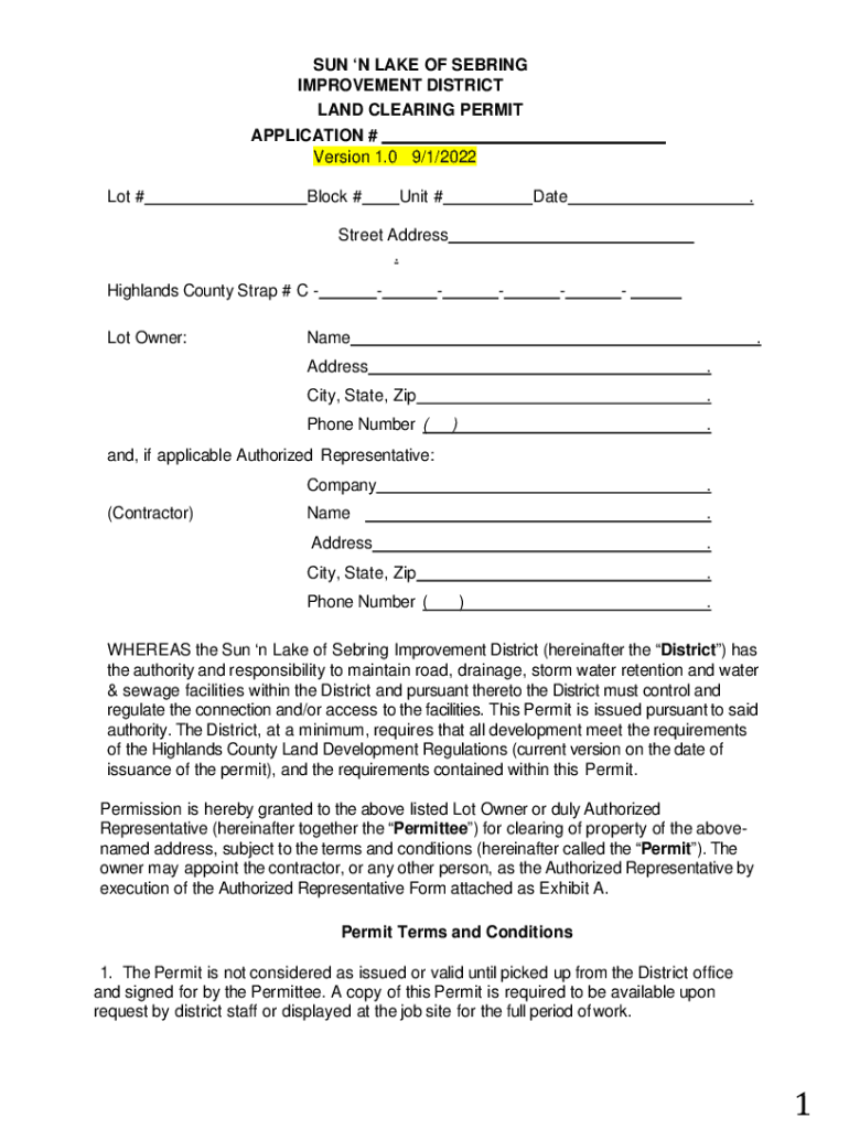 Fillable Online When is a Permit needed? - Welcome to Highlands County ...