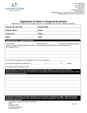 Fillable Online Leave of Absence Request (LOA) FormAUSTRASIA COLLEGE ...