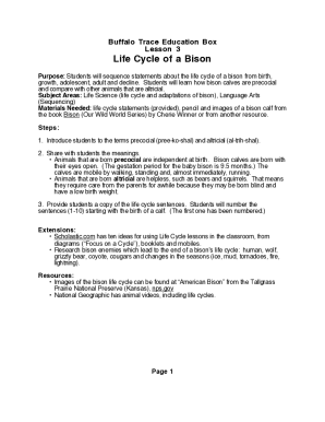 Fillable Online Life Cycle of a Bison 3.cwk - Buffalo Trace Trail Fax ...