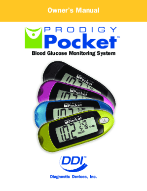 Fillable Online Prodigy Pocket Blood Glucose Monitoring System (Blue ...