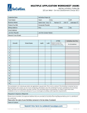 Fillable Online MULTIPLE APPLICATION WORKSHEET (MAW) Fax Email Print ...