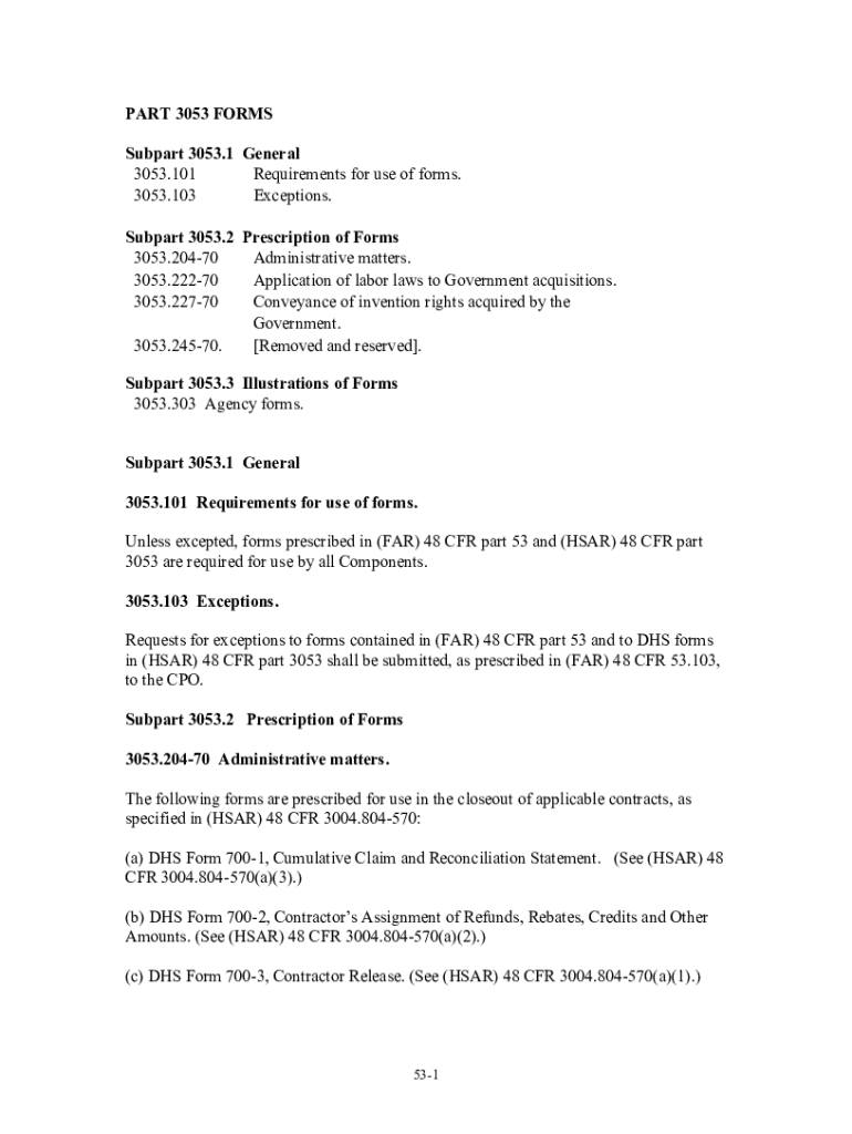 Fillable Online PART 3053 FORMS Fax Email Print - pdfFiller