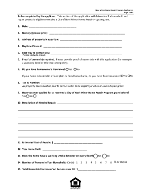 Fillable Online Application for City of Novi Minor Home Repair Program ...