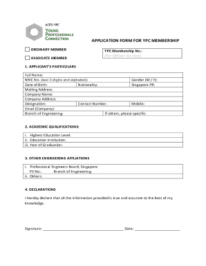 Fillable Online MEMBERSHIP INFORMATION FORM (1A - FOR INDIVIDUALS) Fax Email Print - pdfFiller