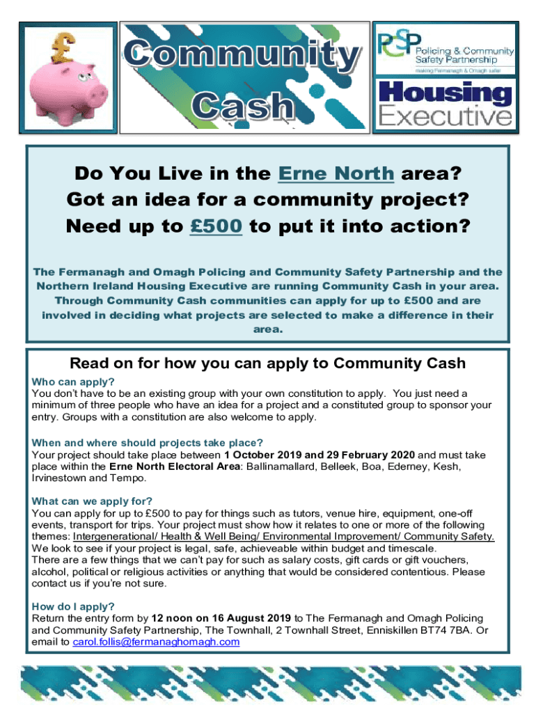 Fillable Online Community Cash Application Form- Erne North 2019.docx ...