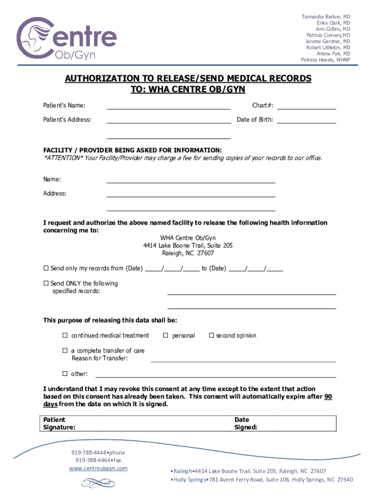 Fillable Online AUTHORIZATION TO RELEASE/SEND MEDICAL RECORDS ... Fax Email Print - pdfFiller
