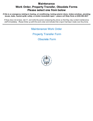 Fillable Online Maintenance Obsolete and Property Transfer form option ...