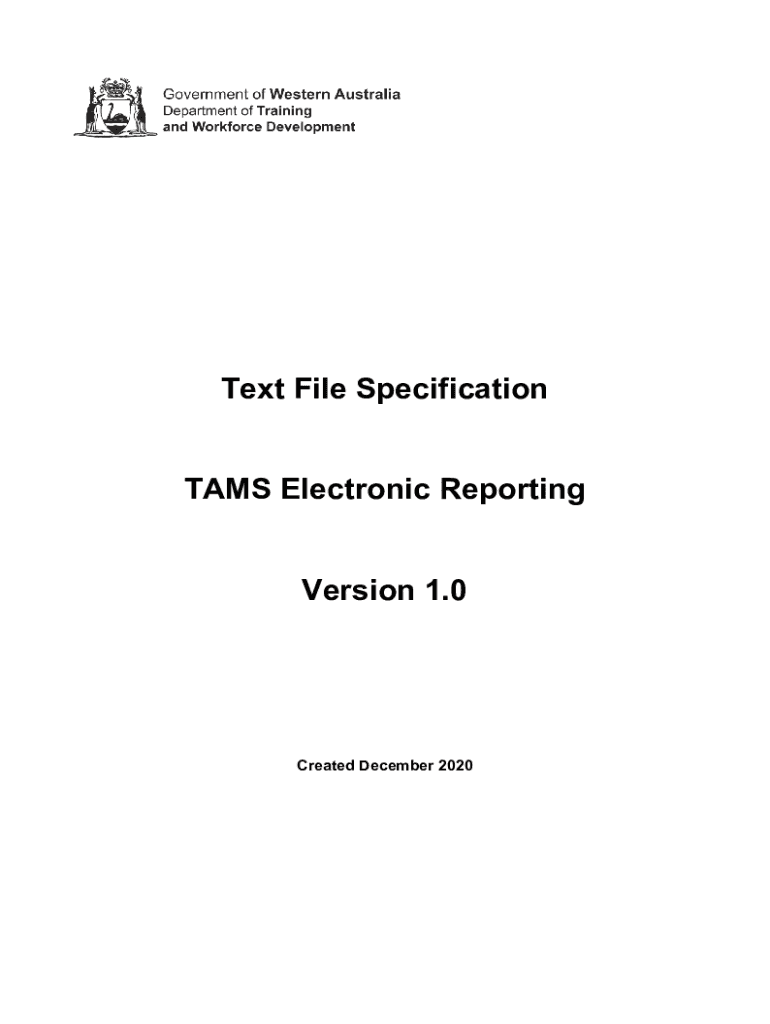 Fillable Online Text File Specification TAMS Electronic Reporting ...