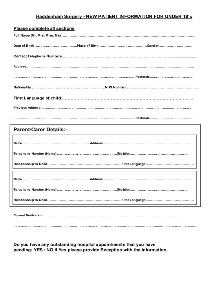 Fillable Online Patient Registration Form - Squarespace Fax Email Print - pdfFiller