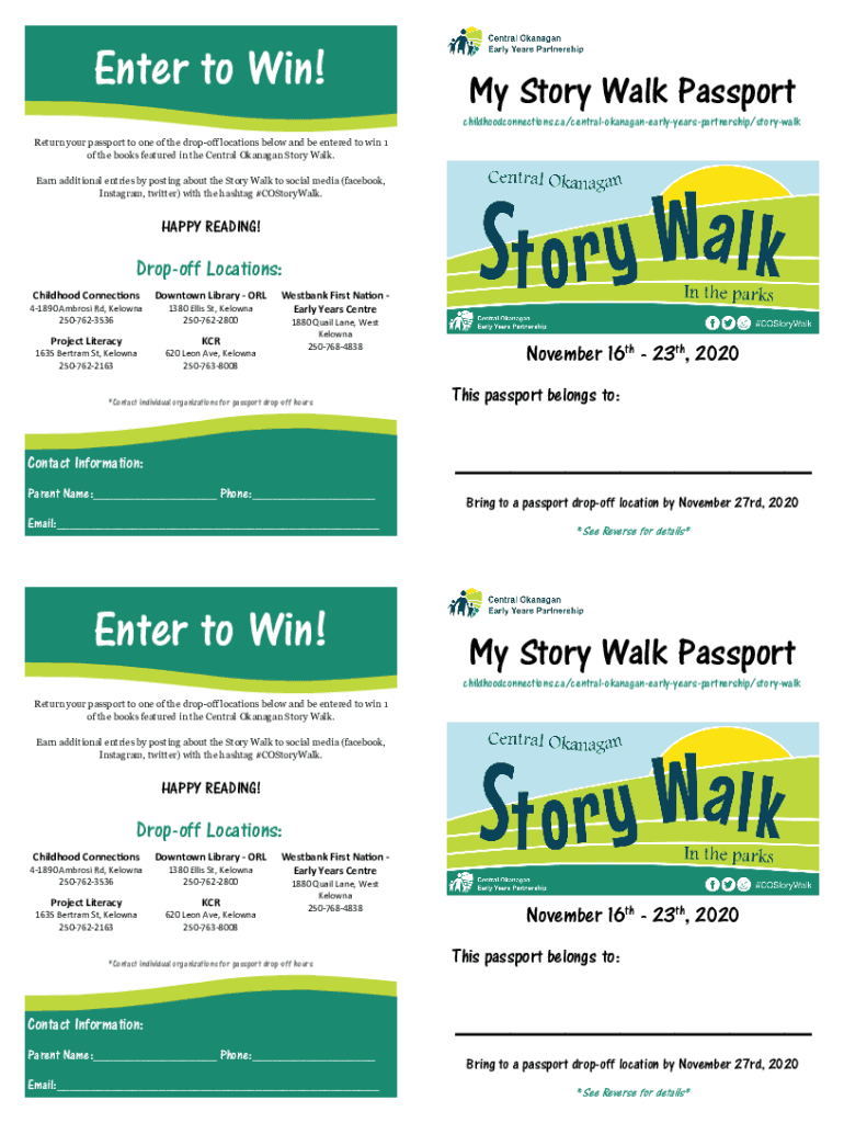 Fillable Online StoryWalk ContestMontgomery County, PA - Official ...
